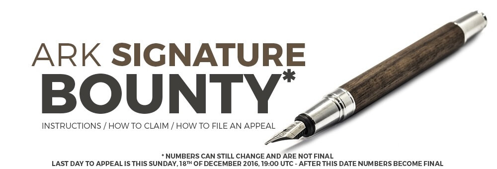 ARK Signature Bounty is Complete — Thank You for Your Support | ARK Ecosystem Blog